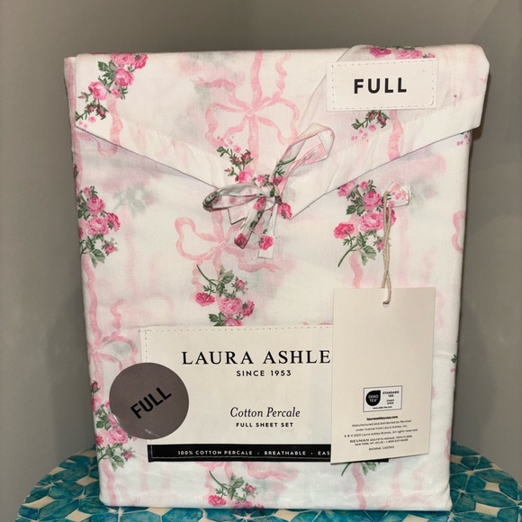 Laura Ashley | Bedding | Laura Ashley Floral Pink Bow Sheet Last Stock ...